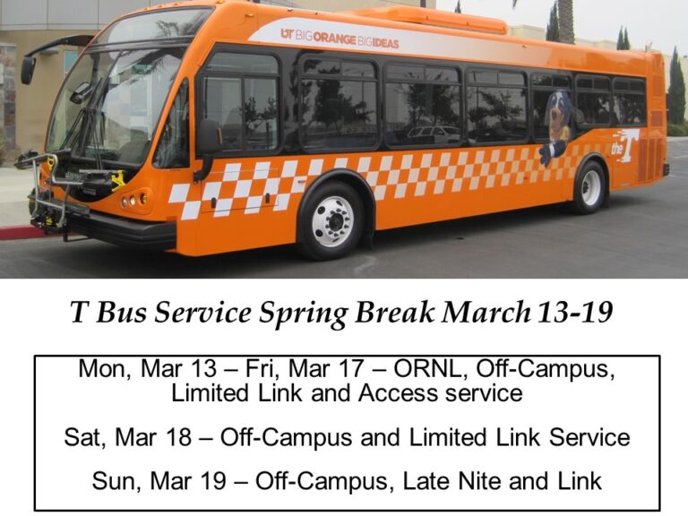 T Bus Spring Break 2023 Service - Parking and Transportation | The ...