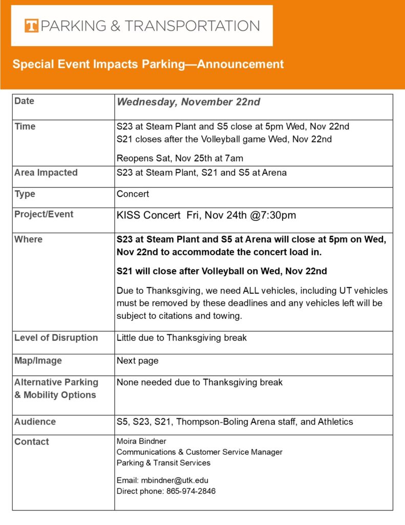 S23 at Steam Plant, S21, and S5 at Arena close 5pm Wed Nov 22 for ...